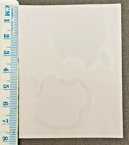 🍏 Genuine White Apple Logo Stickers - 2 stickers per sheet (7.9cm x 6 ...