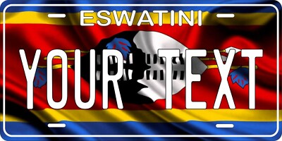 Eswatini Flag Wave License Plate Personalized Custom Auto Bike ...