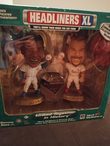 1999 Headliners XL Sammy Sosa Mark McGwire Linker Together In History ...