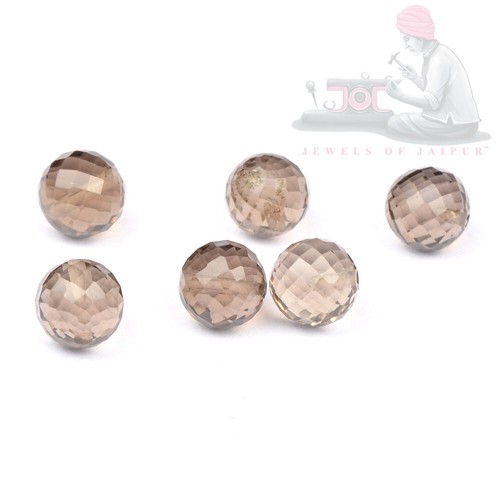 6mm Round Bead Ball Brown Natural Smoky quartz checker Cut loose ...