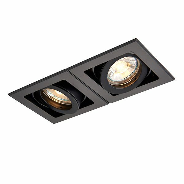 SAXBY XENO Black GU10 Recessed Double Tilt Boxed Twin Downlight ...