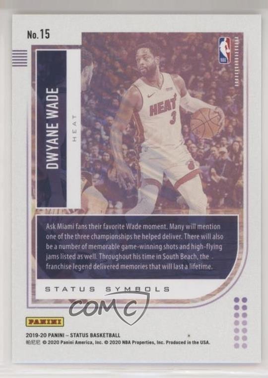 2019-20 Panini Status Tmall Status Symbols Dwyane Wade #15 HOF 0c2 | eBay
