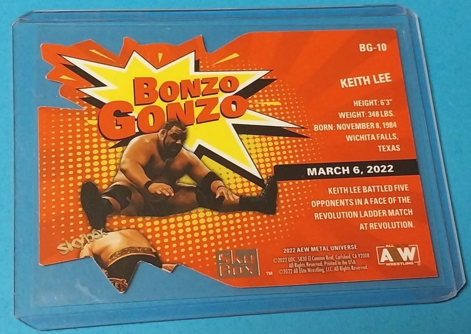 2022 Upper Deck Skybox AEW Metal Universe KEITH LEE Bonzo Gonzo Card BG ...