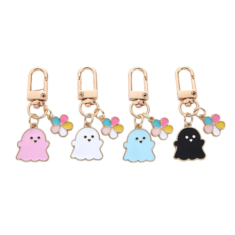 Cute Halloween Ghost Pendant Charm Keychain Keyring Car Key Ring ...