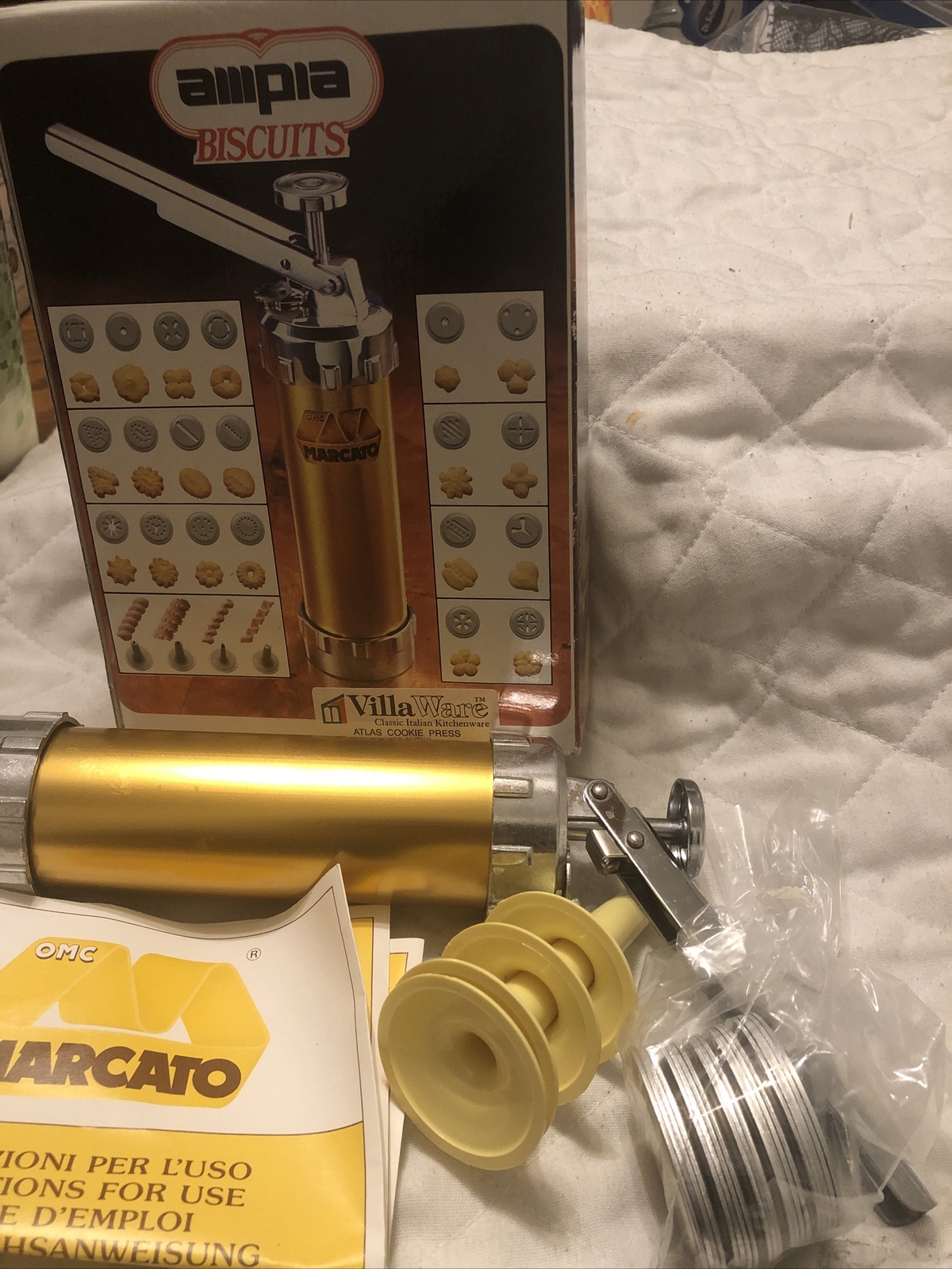 VTG COMPLETE Ampia Biscuits Marcato Cookie Press Made in Italy ...