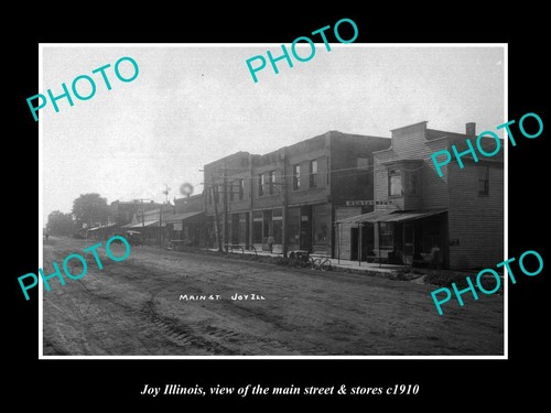 OLD POSTCARD SIZE PHOTO JOY ILLINOIS THE MAIN STREET & STORES c1910 | eBay