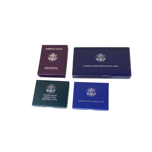 4 Collector Coin Boxes ONLY Memorial Korean War Liberty American Eagle ...