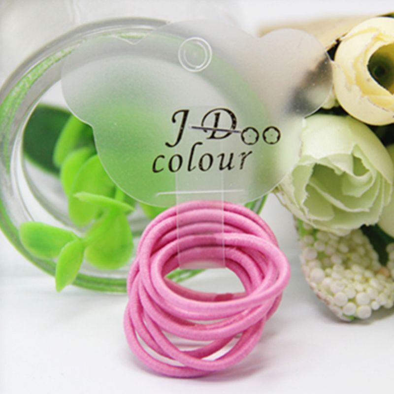 10Pcs/Set Children Baby Girls Mini Elastic Rubber Fluorescence Bright ...