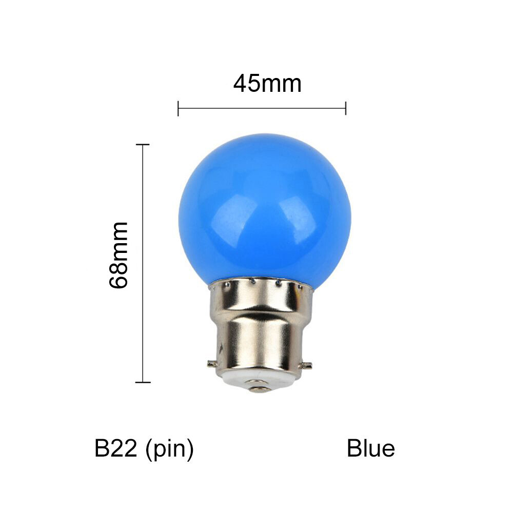 B22 Bayonet LED Globe Light Bulbs Blue Color G45 Round Bulb for Outdoor ...
