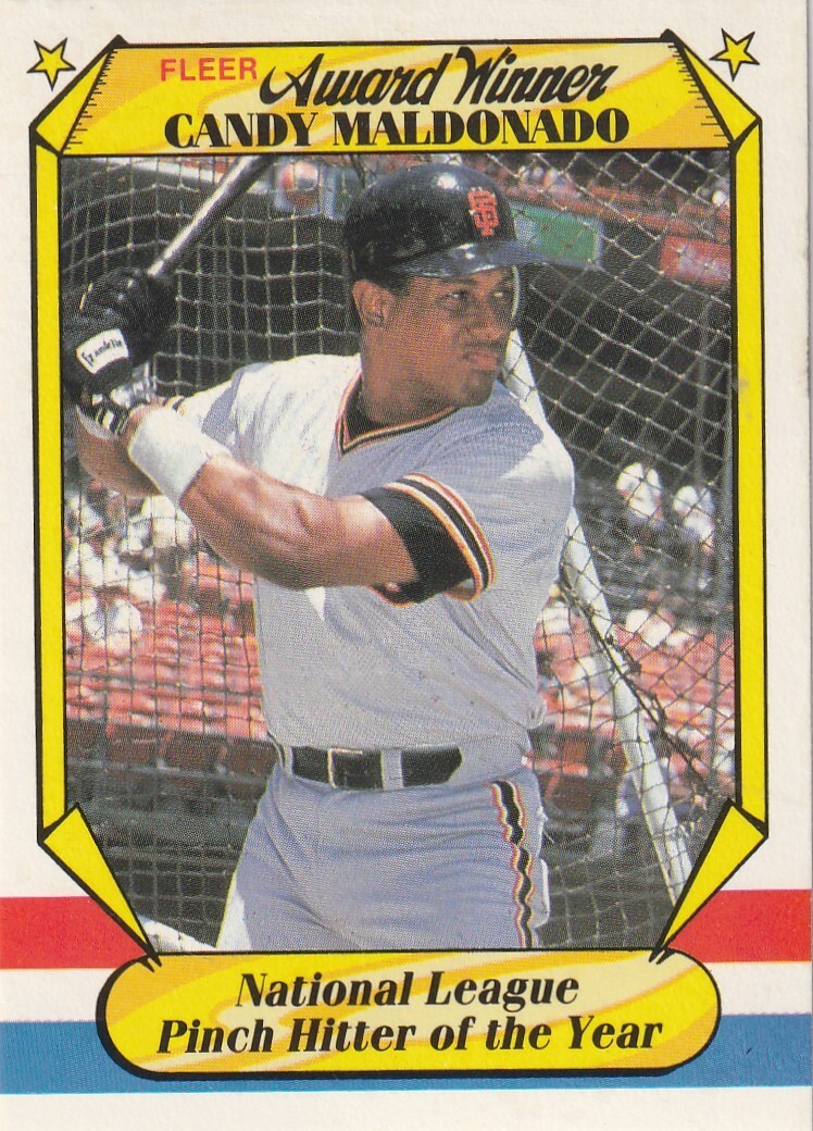 FREE SHIPPING-MINT-1987 Fleer Award Winners Candy Maldonado Giants #23 ...