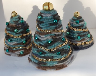 Handmade Felted Wool Christmas Tree Set 3, 4, and 5 inches tall | eBay