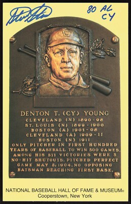 Steve Stone Autograph CY Young Hall of Fame Plaque Postcard Beckett COA ...