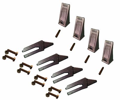 4 Mini Excavator 156 Series Bolt On Shanks, Bucket Teeth, & Pins ...