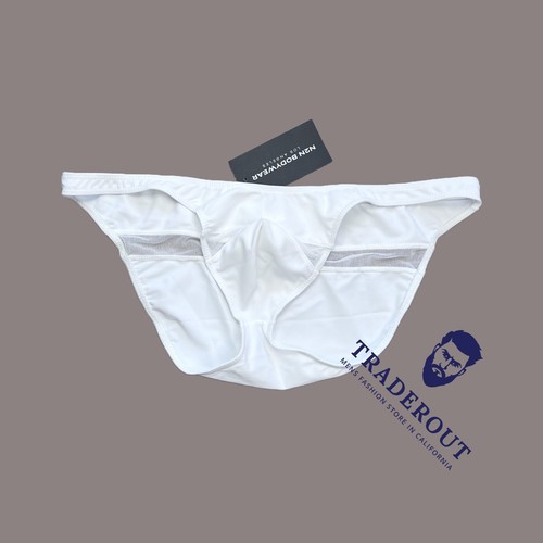 N2N Bodywear Men White Sheer slasher swim Bikini swimwear underwear ...