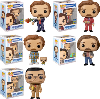 ANCHORMAN SET Ron Burgundy Brian Fantana Brick x5 SDCC FUNKO POP VINYL ...