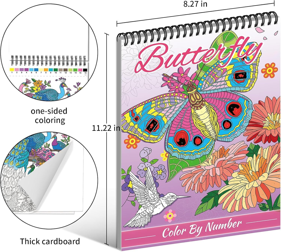 Adult Colouring Books Set - Colour by Numbers for Adults, 3 Colouring ...