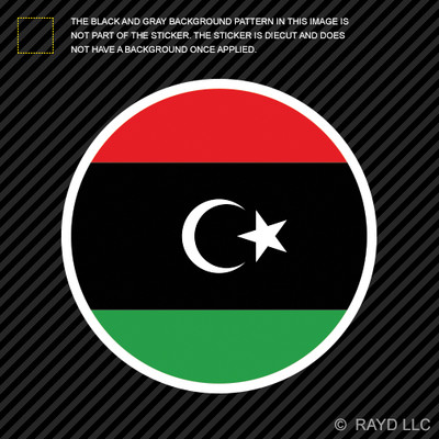 Round Libyan Flag Sticker Die Cut Decal Self Adhesive Vinyl Libya LBY ...