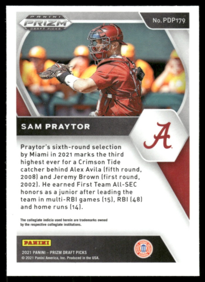 2021 Panini Prizm Draft Picks #PDP179 Sam Praytor | eBay
