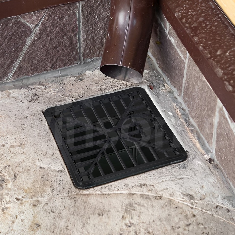 Plastic Drain Cover 6'' Square Black Outdoor Gully Grate Leaf Guard ...