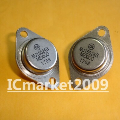 1 PAIR MJ15024G + MJ15025G TO-3P MJ15024 MJ15025 Silicon Power ...