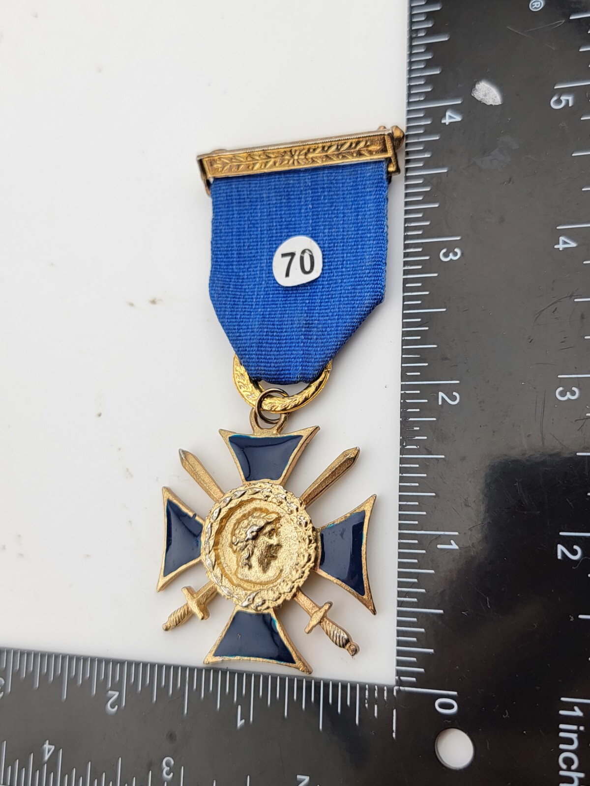 Vintage Butler & Wilson B&W Enamel Sphinx Medallion Ribbon Military ...