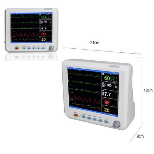 6 parameter 8 Inch ICU CCU Vital Sign Patient Monitor ECG NIBP RESP ...