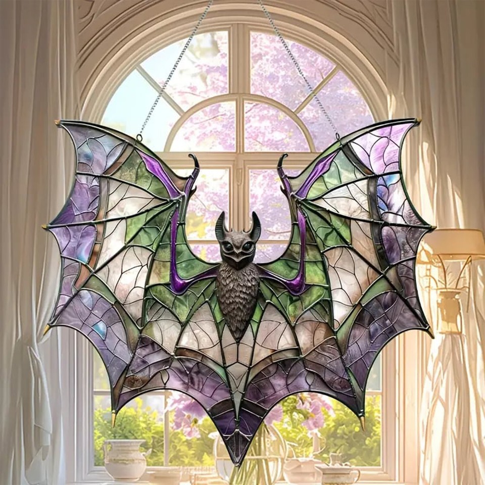 Acrylic Bat Hanging Ornament Halloween Decorations for Window Home Gift ...