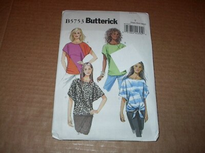 Butterick Pattern 5753 Misses' Loose-Fitting Pullover Tops Size XS, S ...