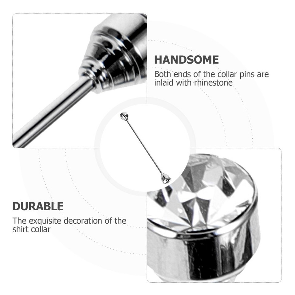 Collar Pin Mens Collar Stay Necktie Pin Rhinestone Clip Decor | eBay UK