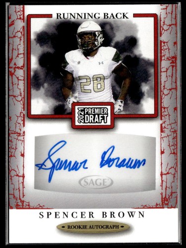 2021 SAGE Premier Draft SPENCER BROWN #A131 RC BLUE INK AUTO UAB ...