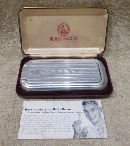 Vintage Rolls Razor Made in England 1920's Shaving Strop Blade Travel ...
