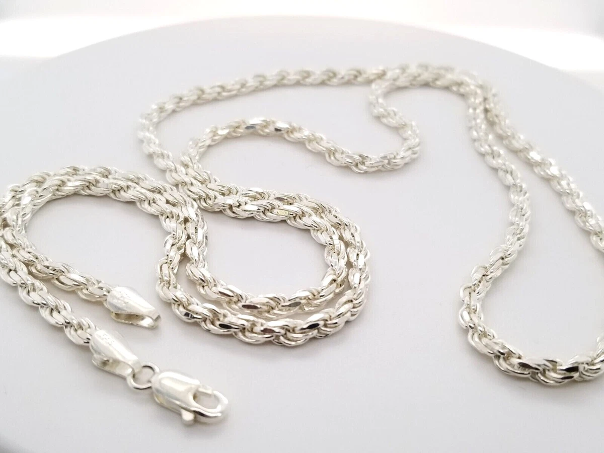 Sterling Silver Rope Chain, Mens Silver Chains, Mens Silver, 54% OFF