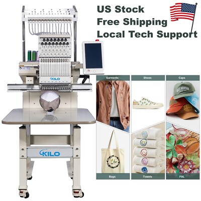 KILO 15-Needle Embroidery Machine for Cap Hat T-Shirt with Laser ...