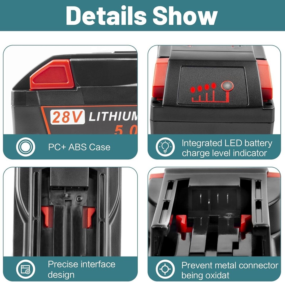 1/2pack 28V 6.0Ah Li-ion Battery For Milwaukee For M28 V28 48-11-2830 ...