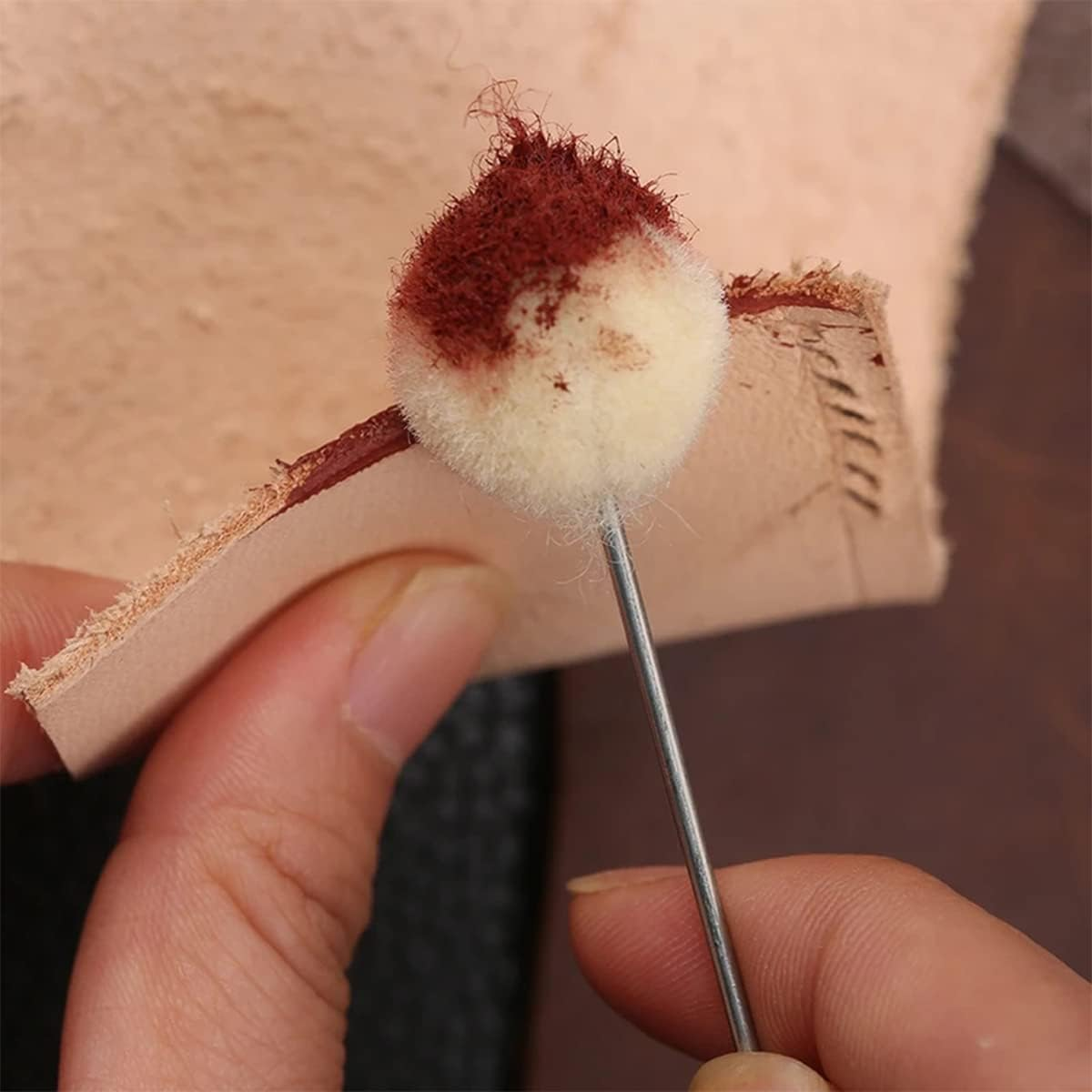 100 Pcs Wool Daubers, Leather Daubers Wool Daubers Ball Brush Leather ...