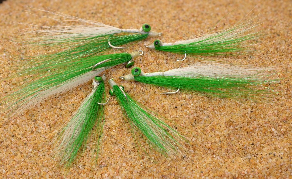 6ct - Lime / White Clouser Minnow Flies - Mustad Saltwater Duratin ...