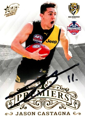 Signed 2019 RICHMOND TIGERS AFL Premiers Card JASON CASTAGNA | eBay ...