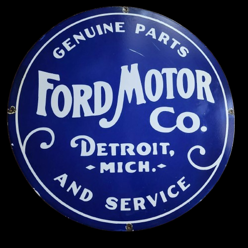 PORCELAIN FORD MOTOR ENAMEL SIGN 30X30 INCHES DOUBLE SIDED | eBay