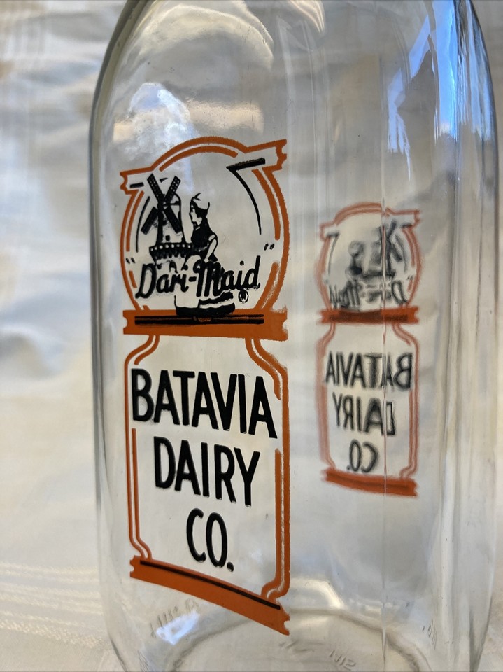 Vintage Quart Milk Bottle Batavia Dairy Co. Illinois Dutch Girl ...