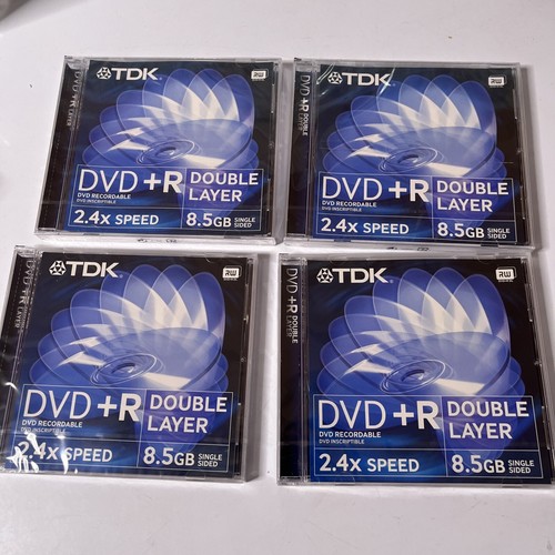 *New Sealed* TDK DVD+R Double Layer 8.5GB Single Sided Blank Discs (4 ...