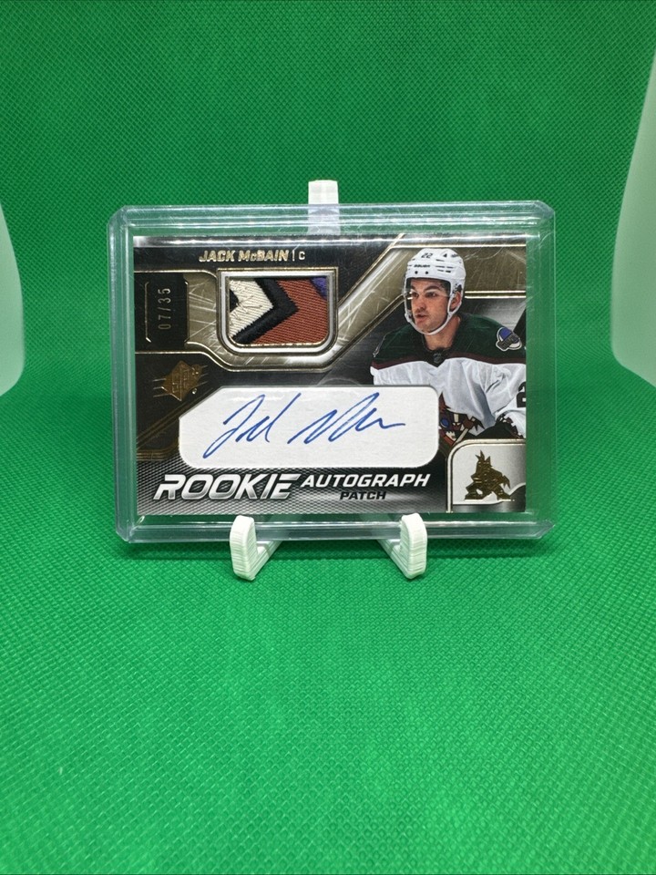 2022-23 UD Spx Jack McBain Rookie Auto Patch /35 4 Color Patch SSP | eBay