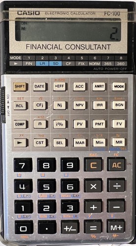 Vintage Retro Casio FC-100 Financial Consultant Electronic Calculator ...