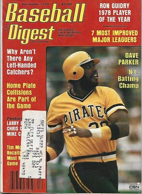 DECEMBER 1978 BASEBALL DIGEST PITTSBURGH PIRATES DAVE PARKER RON GUIDRY ...