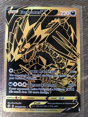 Eternatus V Gold Pokemon Card SV121/SV122 Shining - tiny white spot top ...