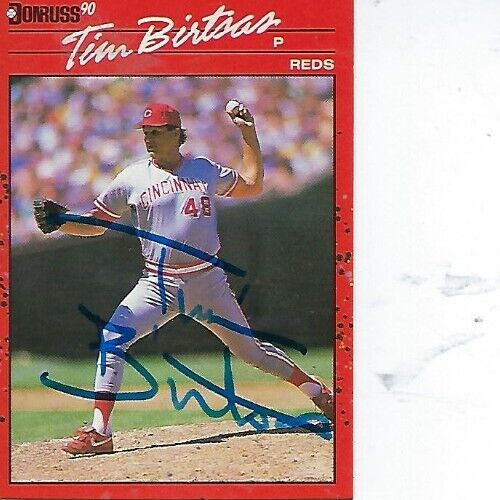 TIM BIRTSAS SIGNED 1990 DONRUSS #493 - CINCINNATI REDS | eBay