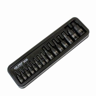 US PRO INDUSTRIAL 15pc Impact Torx Bit Socket Set 1/4,3/8,1/2" Drive T6 ...