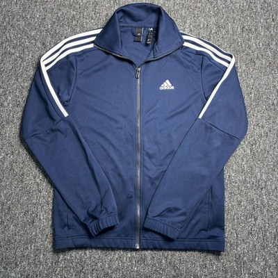 065 Adidas Men's Zip Up Sweater Navy Size S Active Wear Gym Running ...