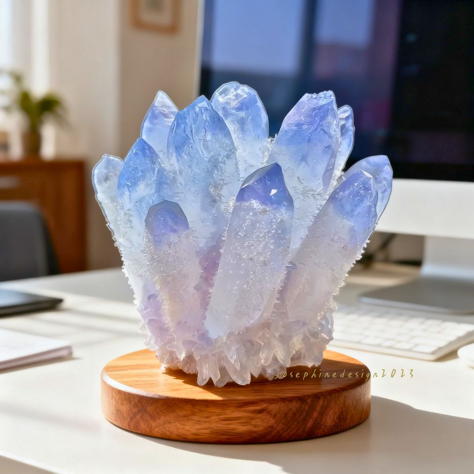 300g Blue Phantom Quartz Crystal Cluster Healing Attracts Wealth Home ...