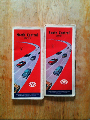AAA Road Maps - North Central / South Central States 1957 -1958 ...