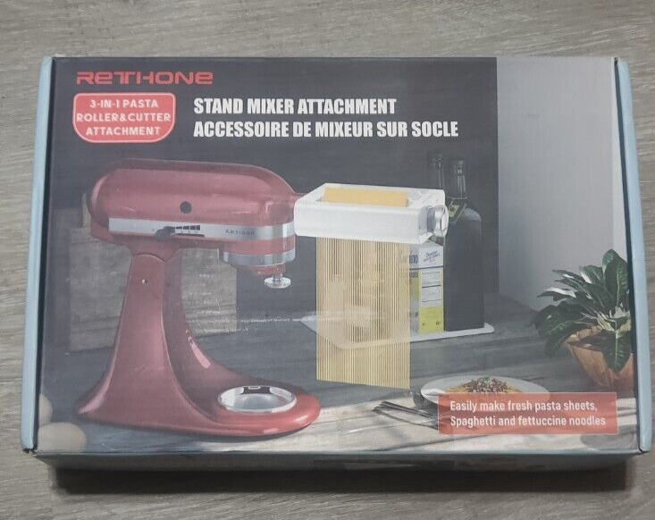 Rethone 3-in-1 Pasta Roller & Cutter for KitchenAid Stand Mixer ...